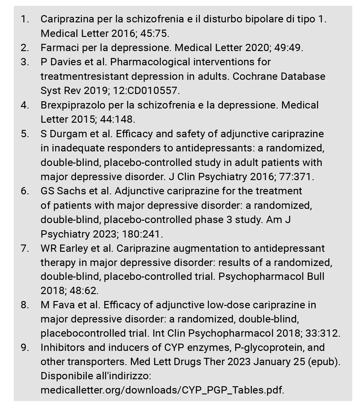 TML n. 11 / 2023 CARIPRAZINA PER IL TRATTAMENTO AGGIUNTIVO DELLA ...