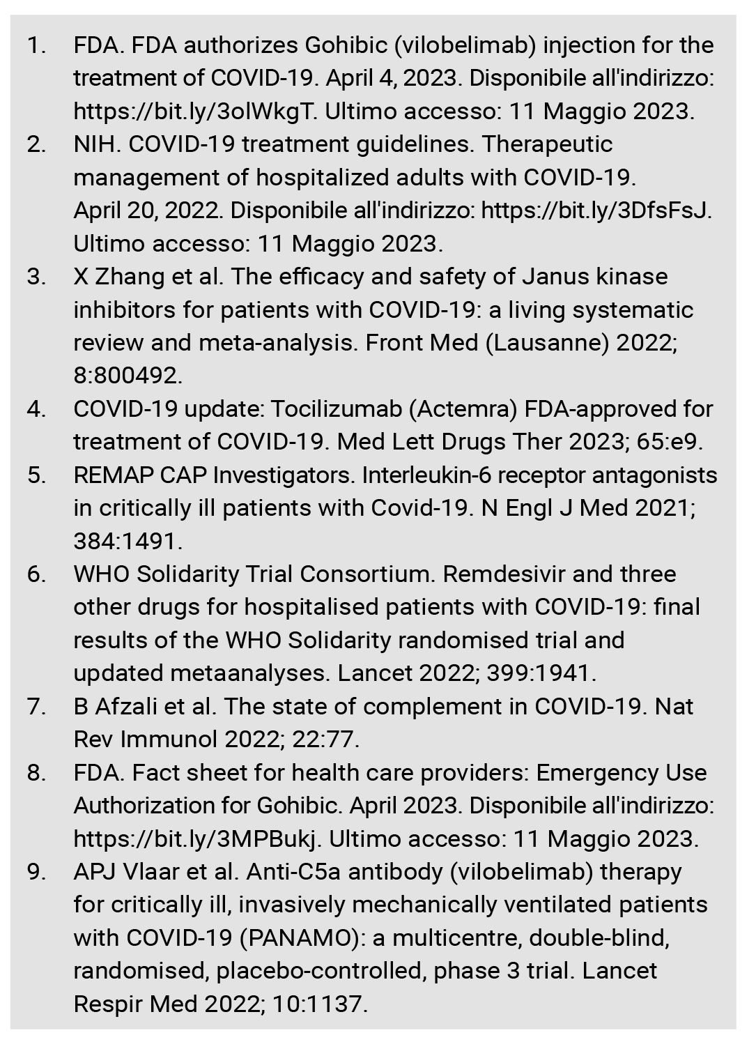 TML n. 11 / 2023 Autorizzazione all’uso di emergenza di vilobelimab per ...